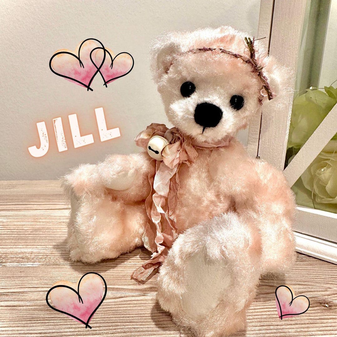 Teddy ... JILL ... Sweet, Hand-sewn Teddy Bear Lady Made of Soft Pink ...