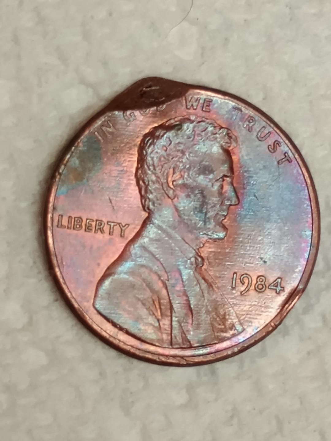 1984 Lincoln Memorial Penny Indent Error Several Strike Through on the ...