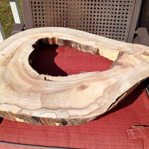 1.3/8by 25.5 Spalted Sycamore Tree Slice Hole Mirror Project Wood ...