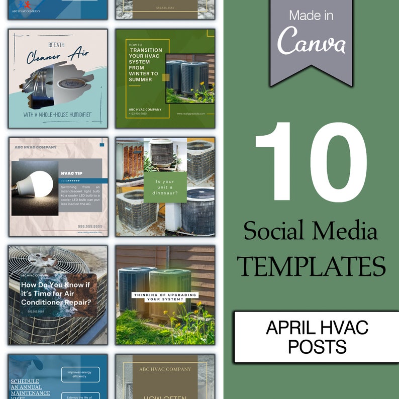 HVAC ︱april Social Media Posts ︱heating & Cooling ︱MINI-MONTH ...