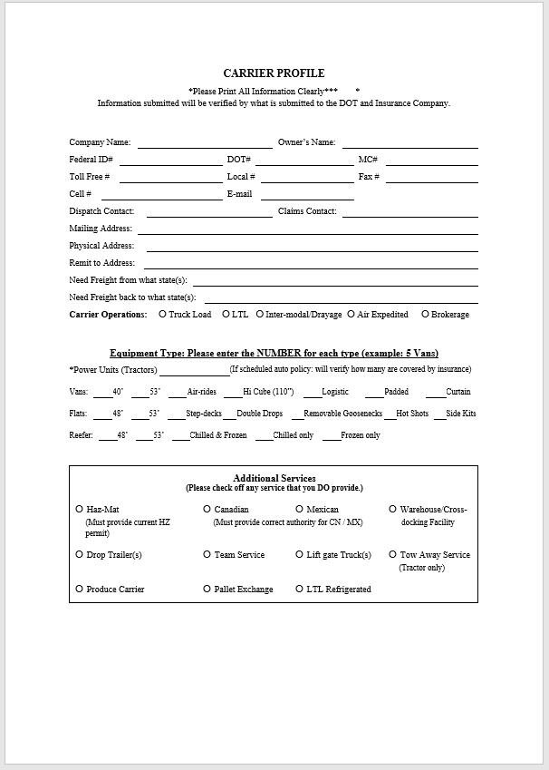 Carrier Packet ︱ Broker Template ︱carrier Agreement ︱ Trucking Company ...