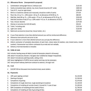 Bathroom Renovation ︱contract ︱ Proposal ︱estimate ︱template ...