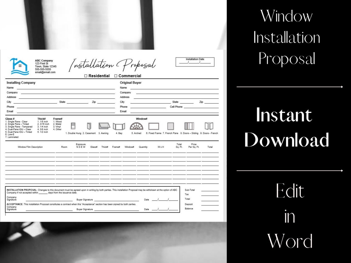 Window Installation Proposal Window Installation ︱ Replacement ︱instant ...