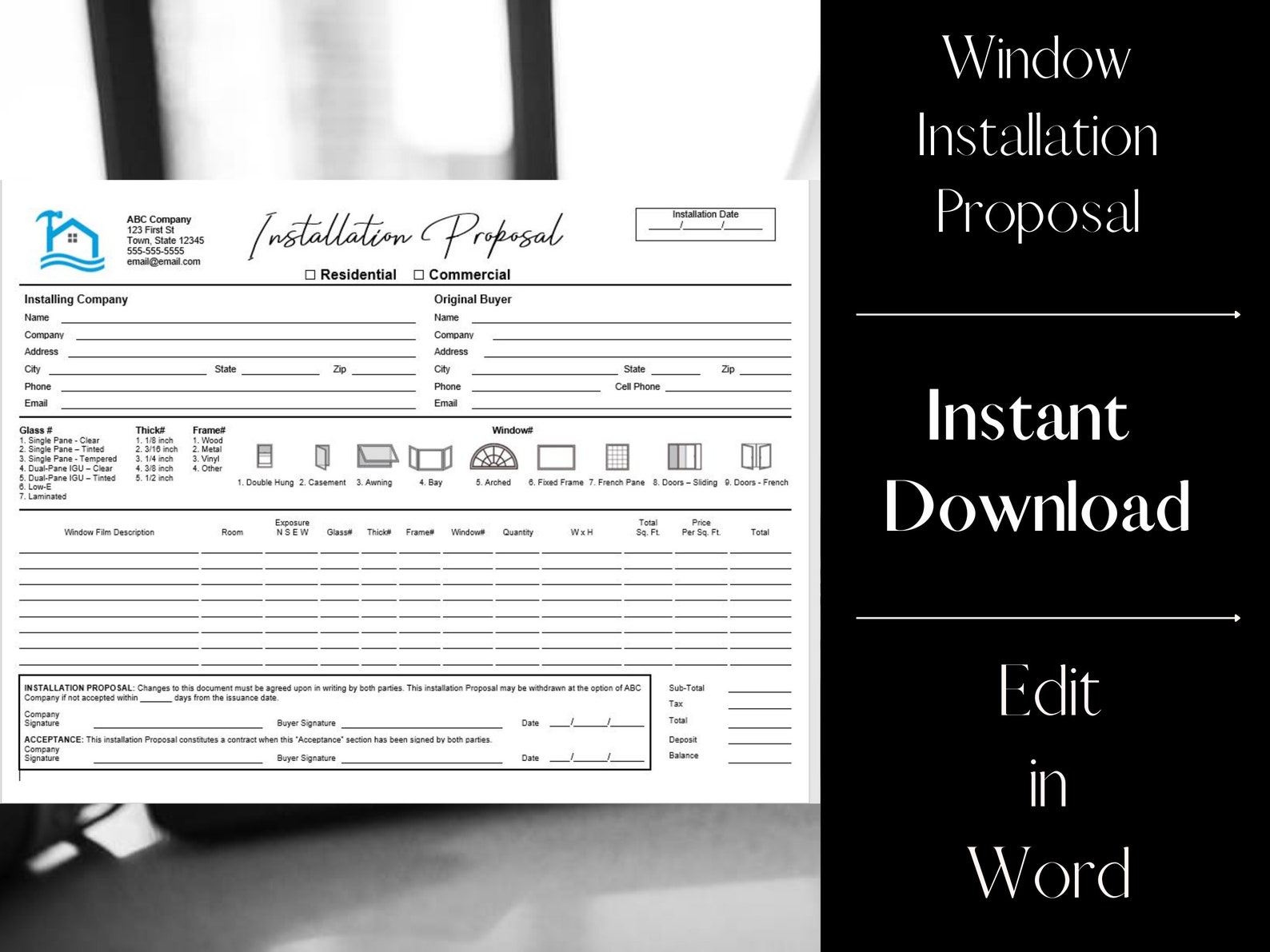 Window Installation Proposal Window Installation ︱ Replacement ︱instant ...