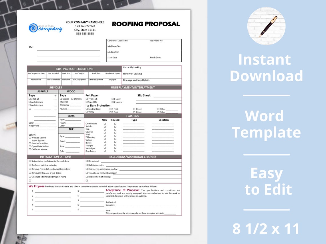 Roof ︱estimate ︱roofing︱ Installation ︱ Contract ︱proposal ︱agreement ...