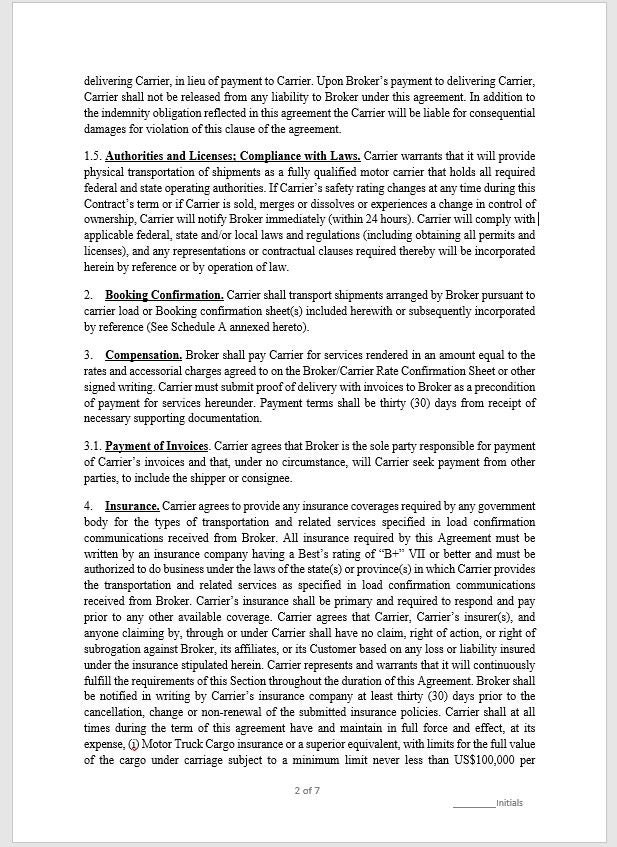 Carrier Packet ︱ Broker Template ︱carrier Agreement ︱ Trucking Company ...