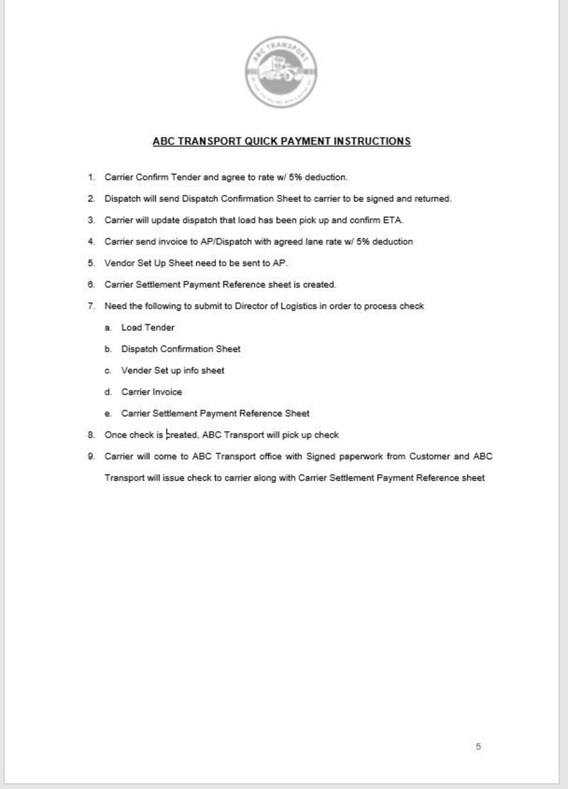 Carrier Agreement Package Broker Template carrier Agreement Setup ...