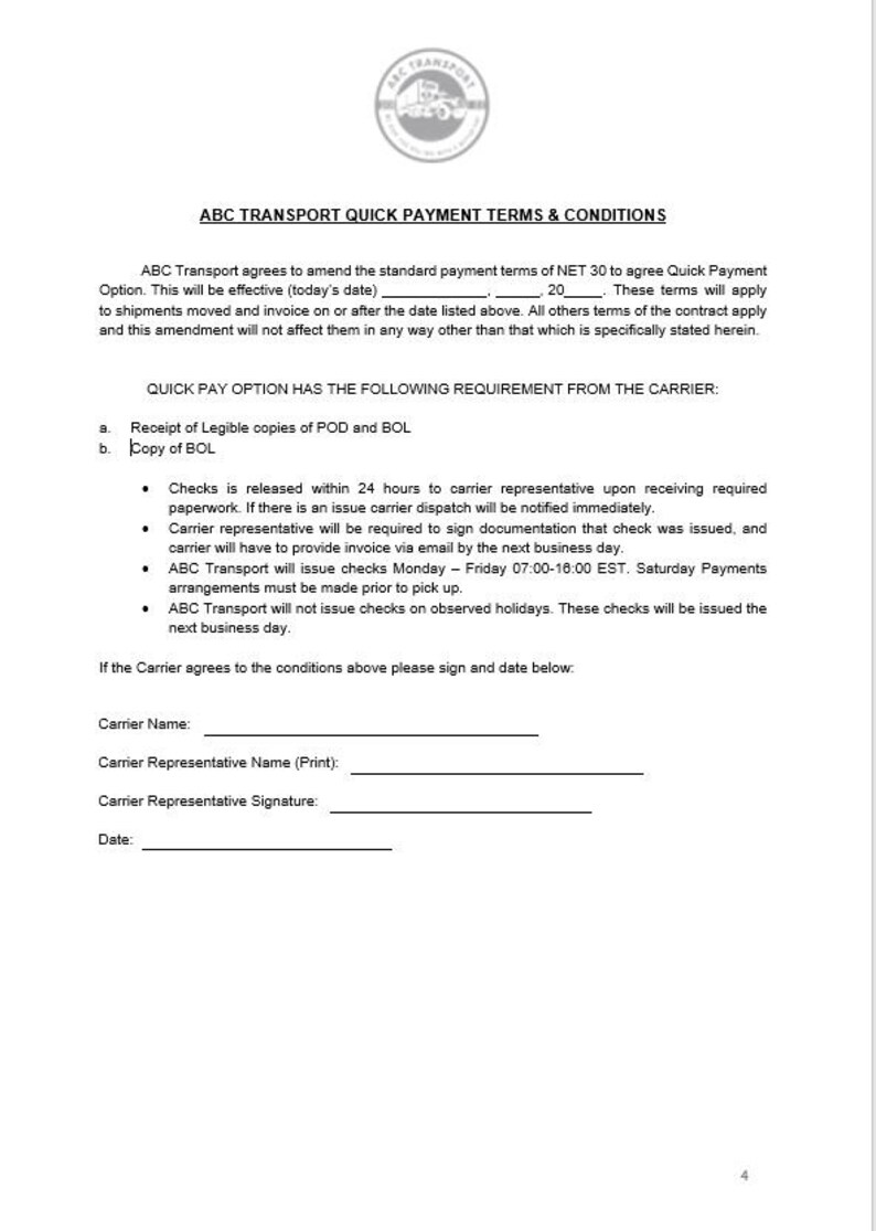 Carrier Agreement Package ︱ Broker Template ︱carrier Agreement ︱ Setup ...