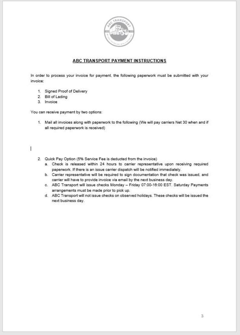 Carrier Agreement Package ︱ Broker Template ︱carrier Agreement ︱ Setup ...