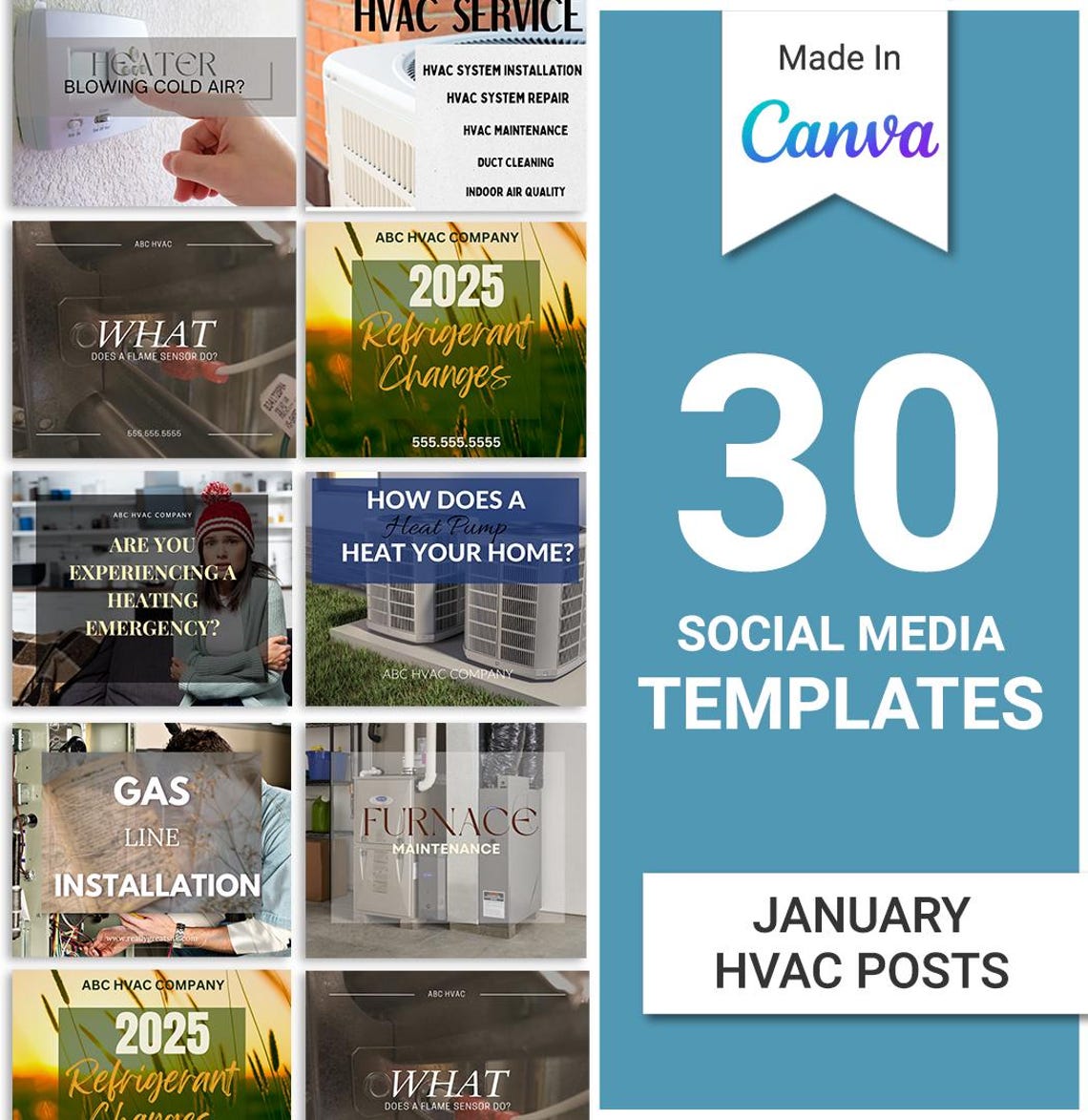 HVAC ︱january 2025 Social Media Posts ︱heating & Cooling Winter ...