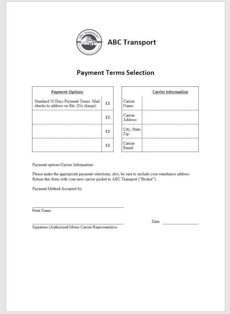 Carrier Packet ︱ Broker Template ︱carrier Agreement ︱ Trucking Company ...