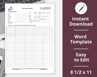 Fence Quote Template - Etsy