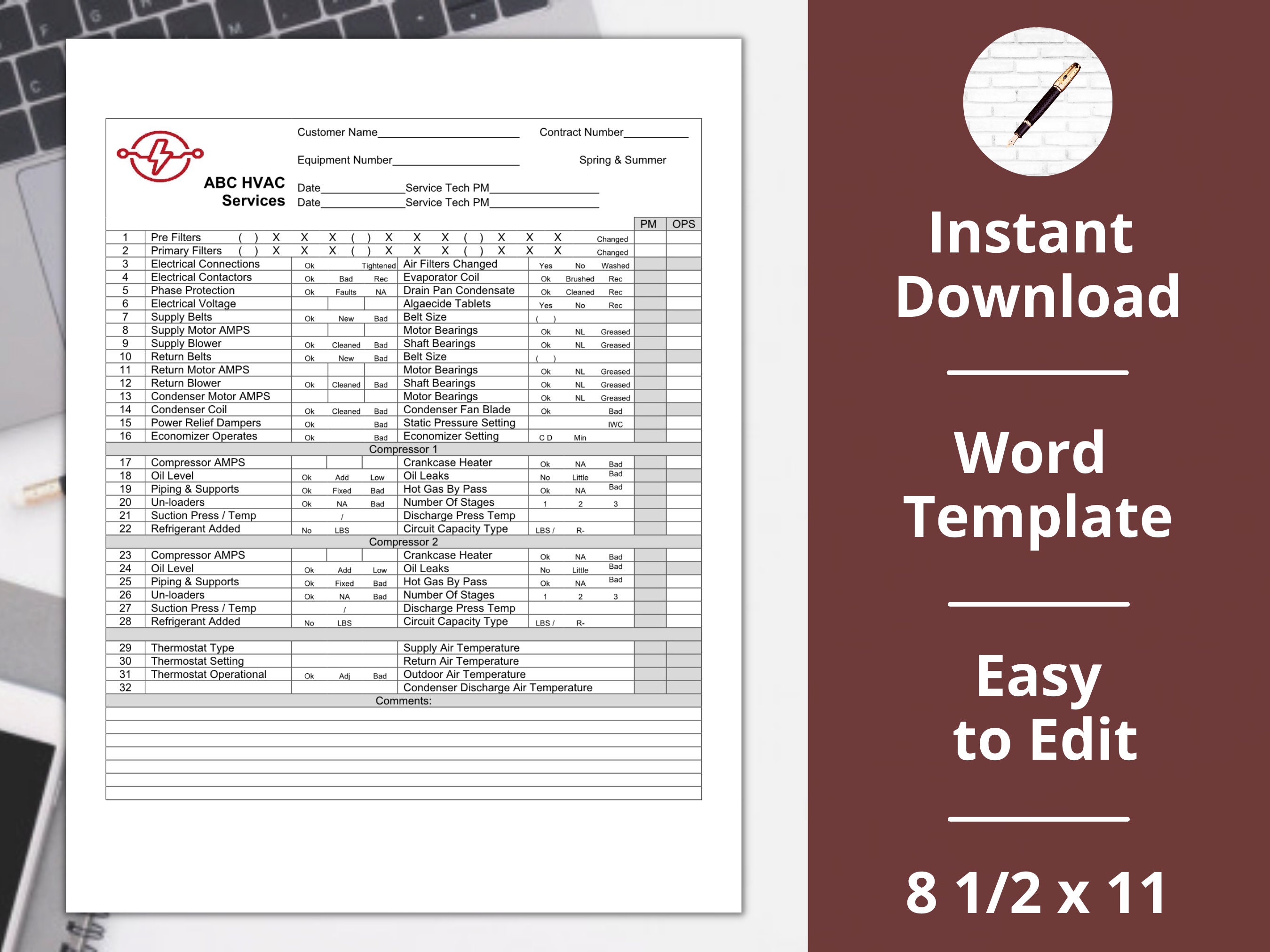 HVAC Inspection ︱preventative Maintenance ︱tune-up ︱ Report ︱ Checklist ...