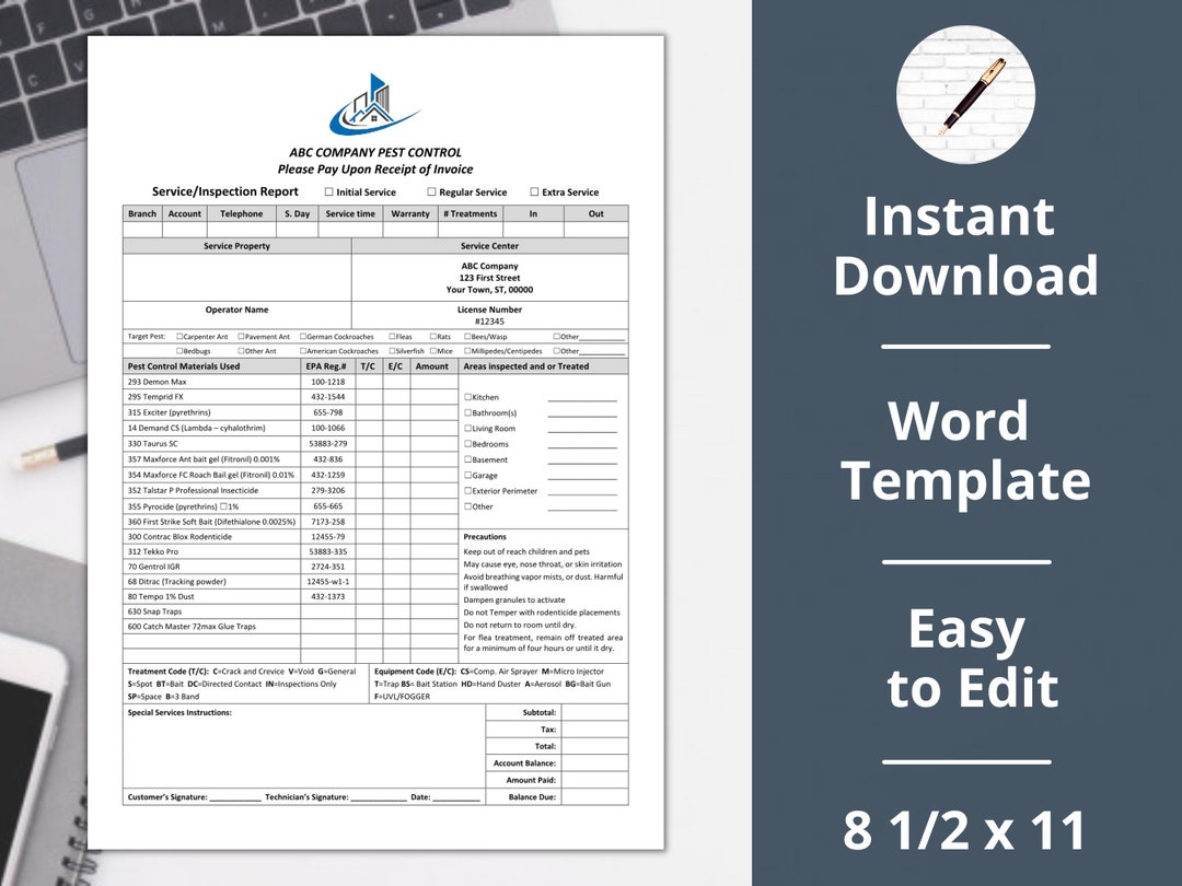 Pest Control ︱estimate ︱ Invoice ︱ Proposal ︱exterminator ︱company ...