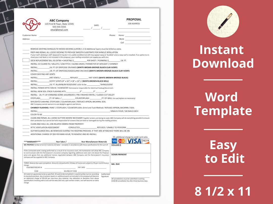 Roofing Proposal ︱ Contract ︱ Roof Deposit ︱ Replacement ︱ Installation ...