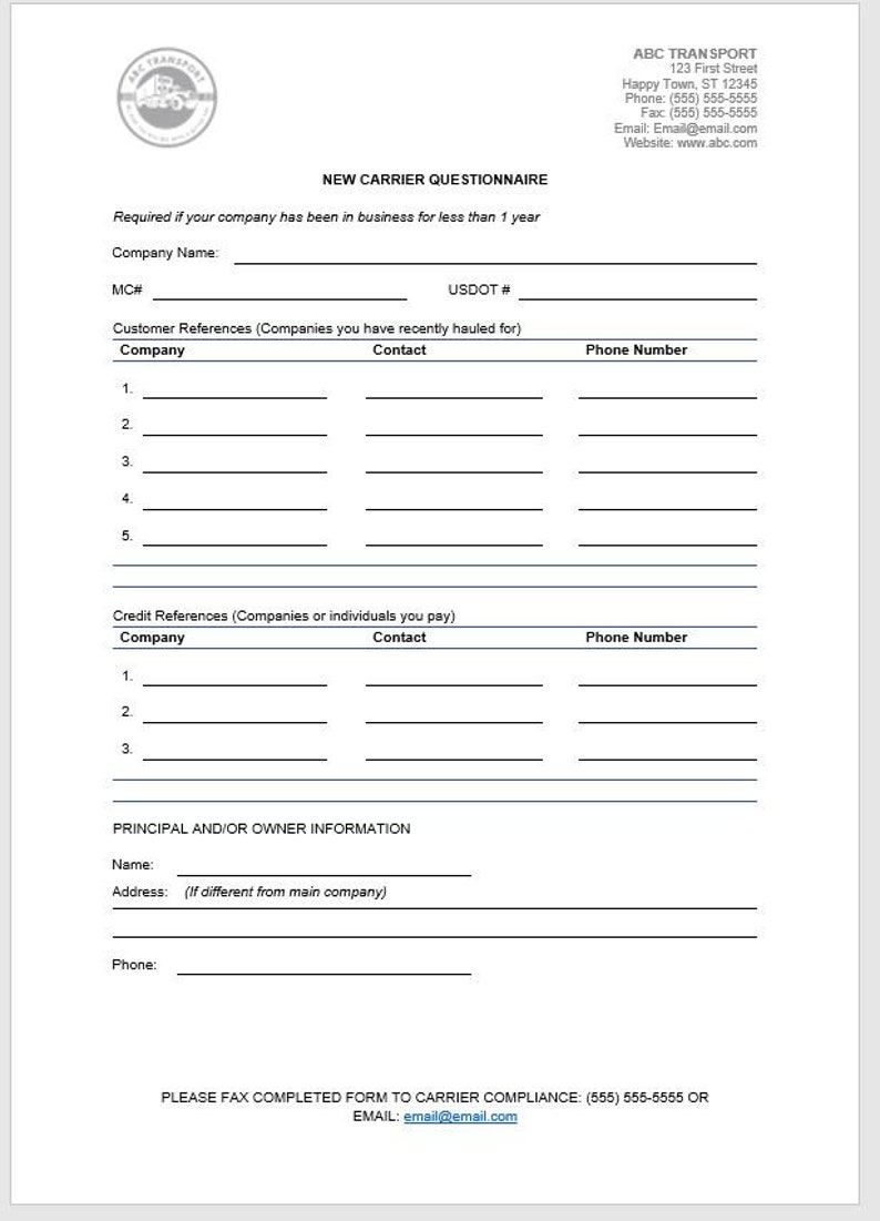 Carrier Set up Package ︱ Broker Template ︱carrier Agreement ︱ Trucking ...