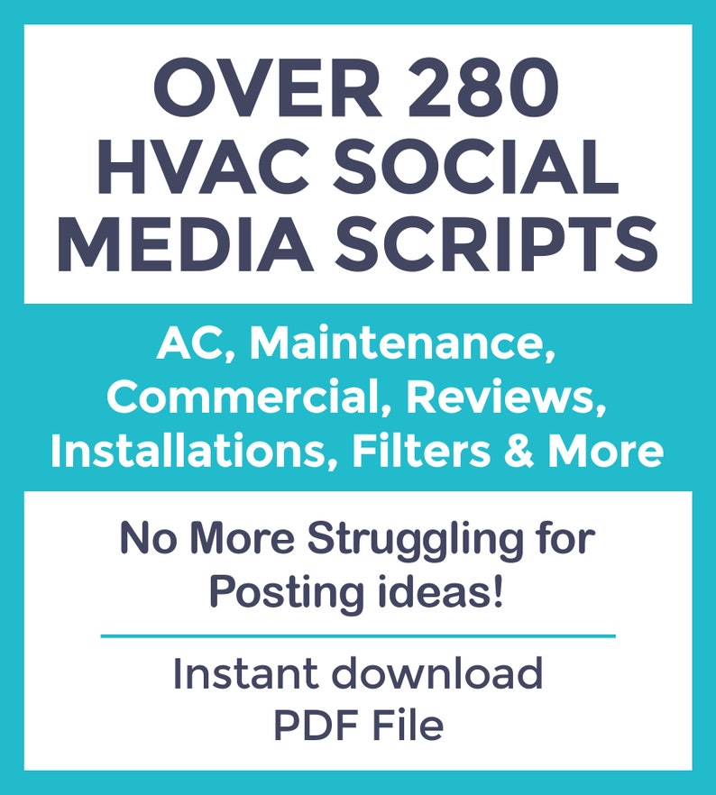HVAC ︱social Media ︱post ︱script ︱captions ︱instant Download - Etsy
