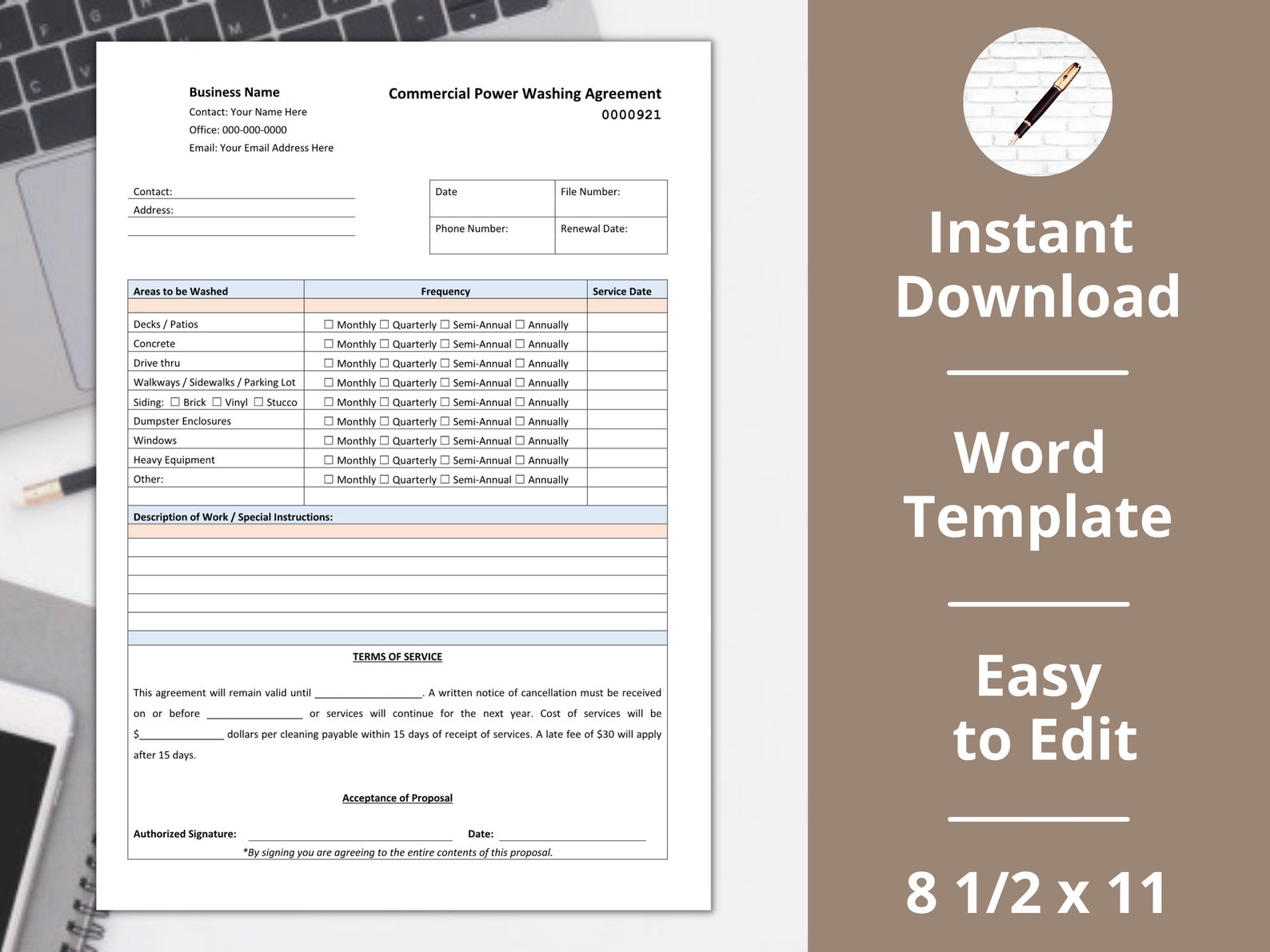 Commercial ︱ Power Washing ︱pressure Wash︱ Agreement︱ Contract ...