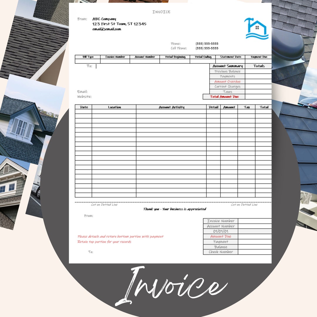 Invoice Template︱editable︱instant Download︱contractor︱painting︱hvac ...