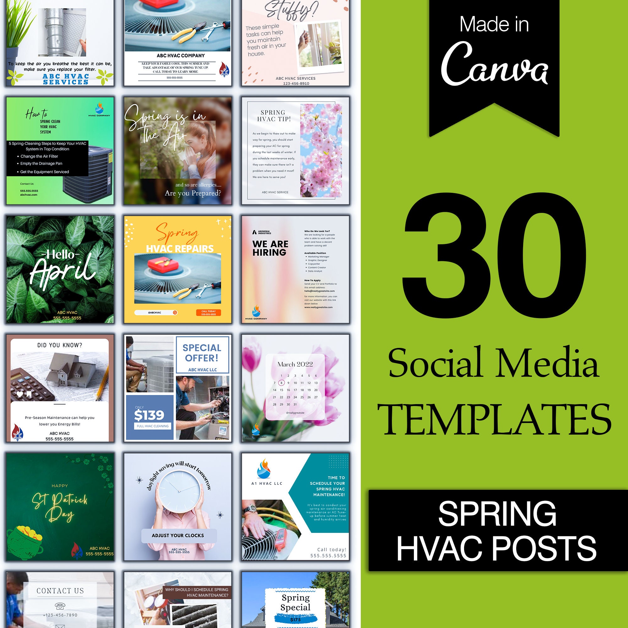HVAC ︱spring Social Media Posts ︱heating & Cooling ︱company ︱mechanical ...