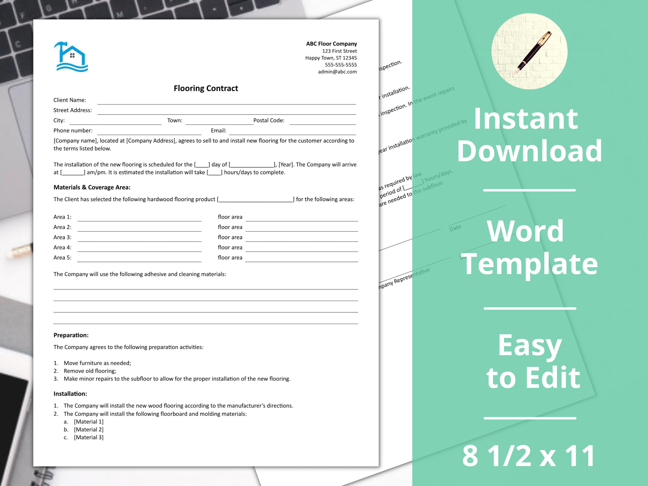 Flooring Estimate Template
