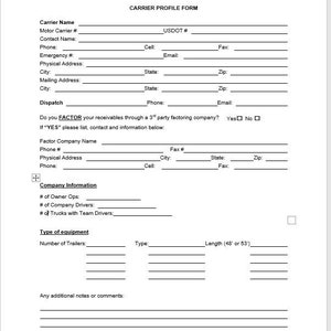 Carrier Set up Package ︱ Broker Template ︱carrier Agreement ︱ Trucking ...