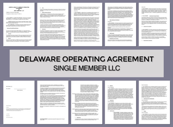 Delaware Llc Operating Agreement Template