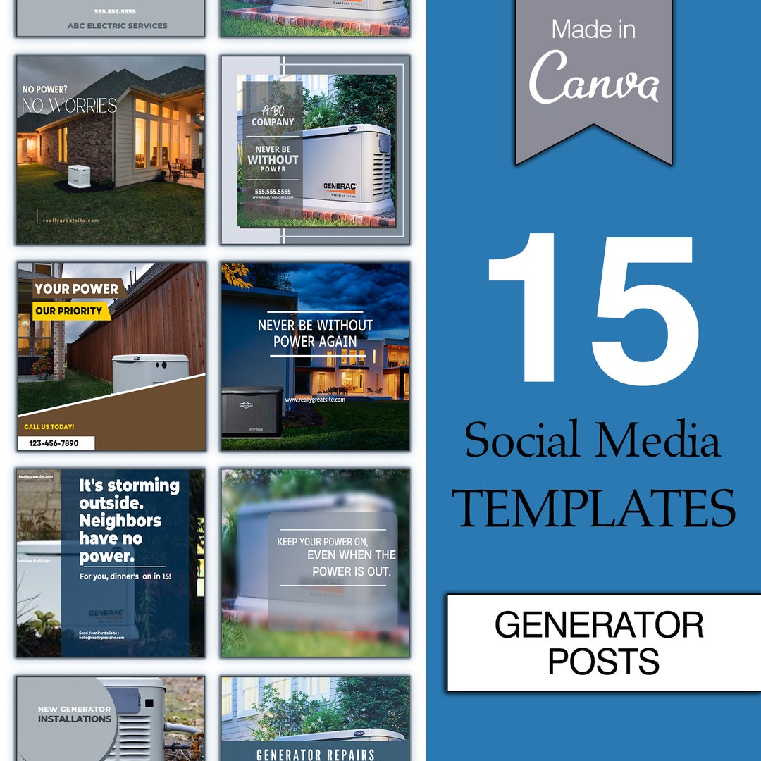 Generator Social Media Posts ︱repair ︱templates︱ Instant Download - Etsy