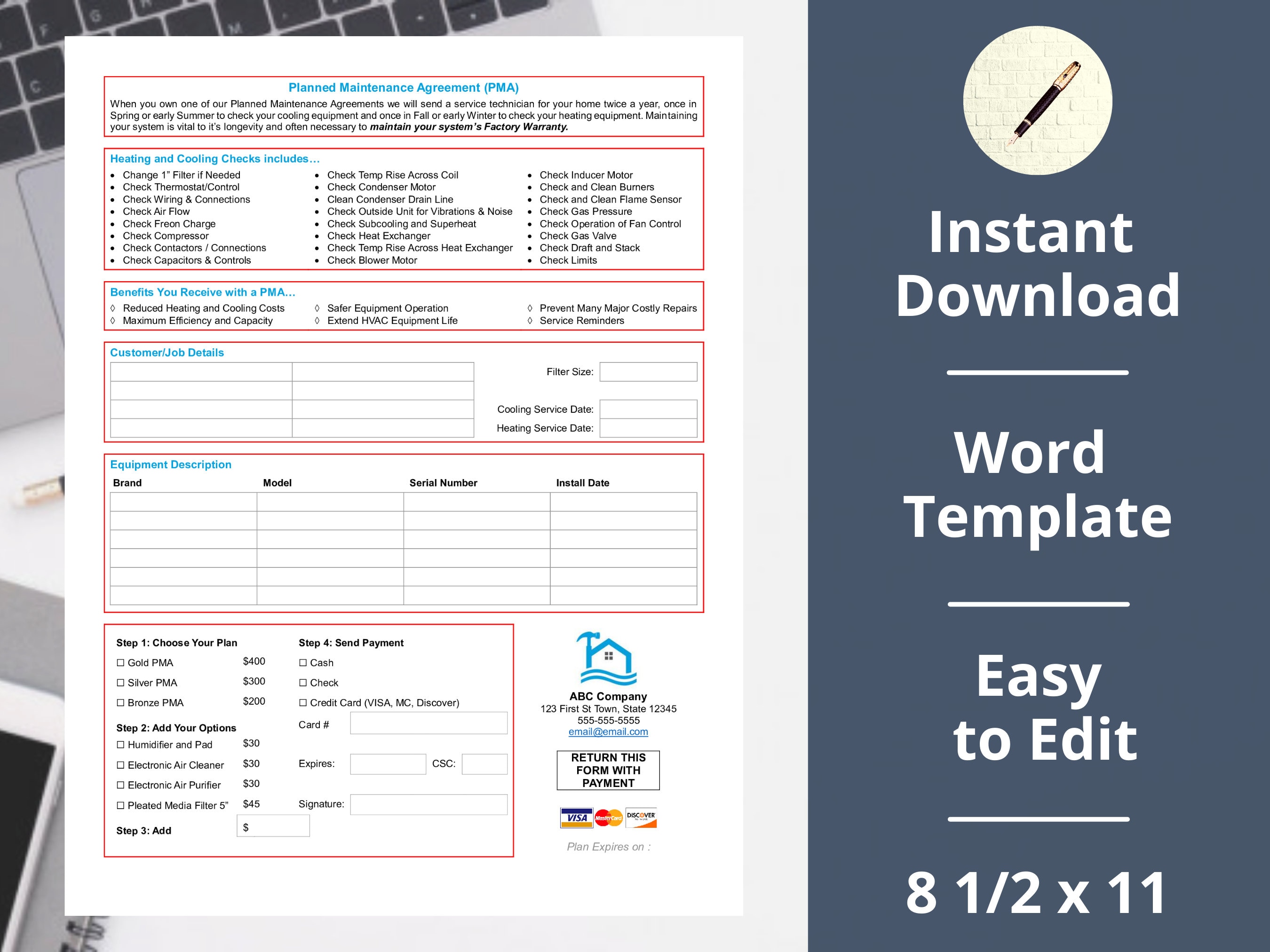 Preventative Maintenance Agreement ︱ Template︱ Service Contract ...