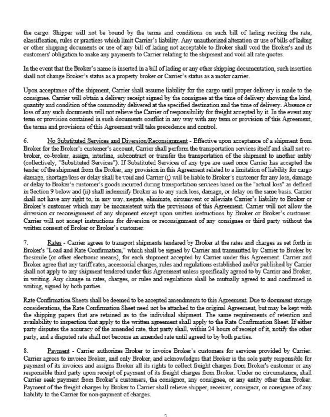 Broker-carrier Agreement ︱contract ︱instant Download ︱template ...