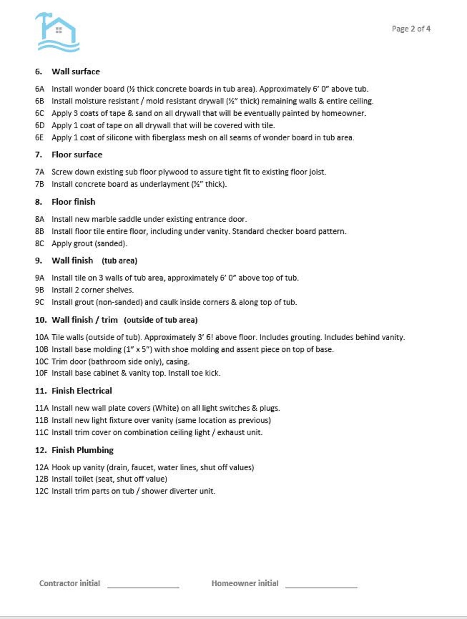 Bathroom Renovation ︱contract ︱ Proposal ︱estimate ︱template ...