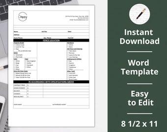 Simple Fencing Contract, Fencing Contract Template, Fencing and Gates ...