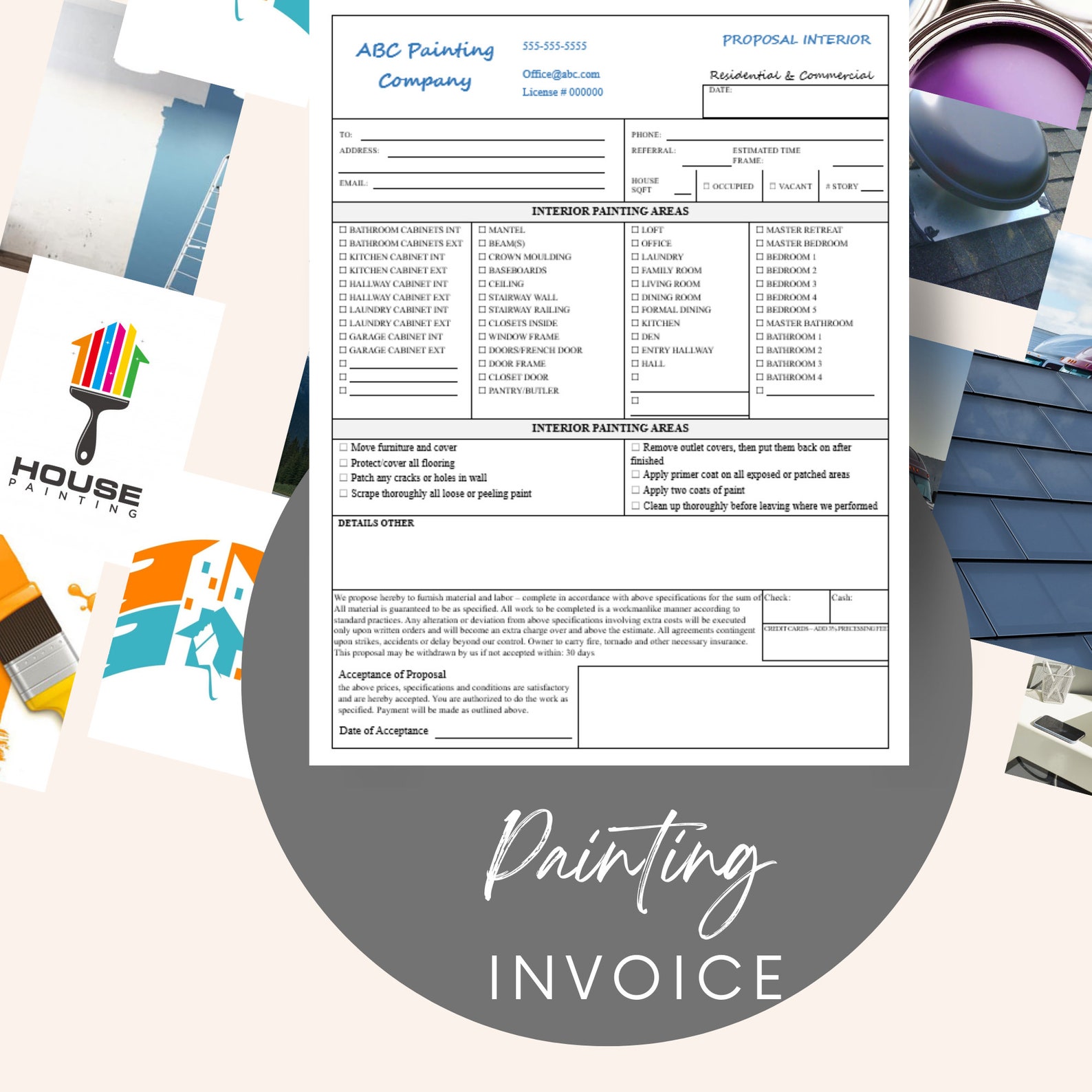 Painting Proposal ︱word Format ︱template ︱ Estimate ︱ Contract - Etsy