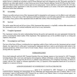Owner-operator Lease Agreement︱ Instant Download ︱microsoft Word ...
