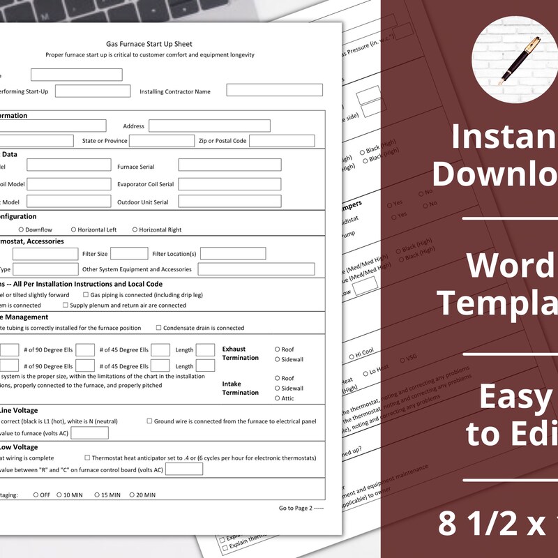 Hvac Maintenance Check List - Etsy
