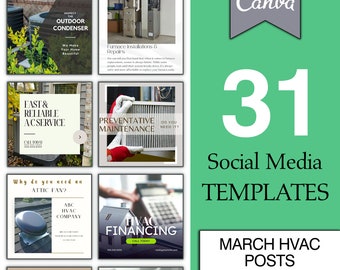 HVAC ︱january Social Media Posts ︱heating & Cooling Winter︱ Includes ...