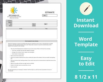 Window Cleaning Invoice Template - Etsy