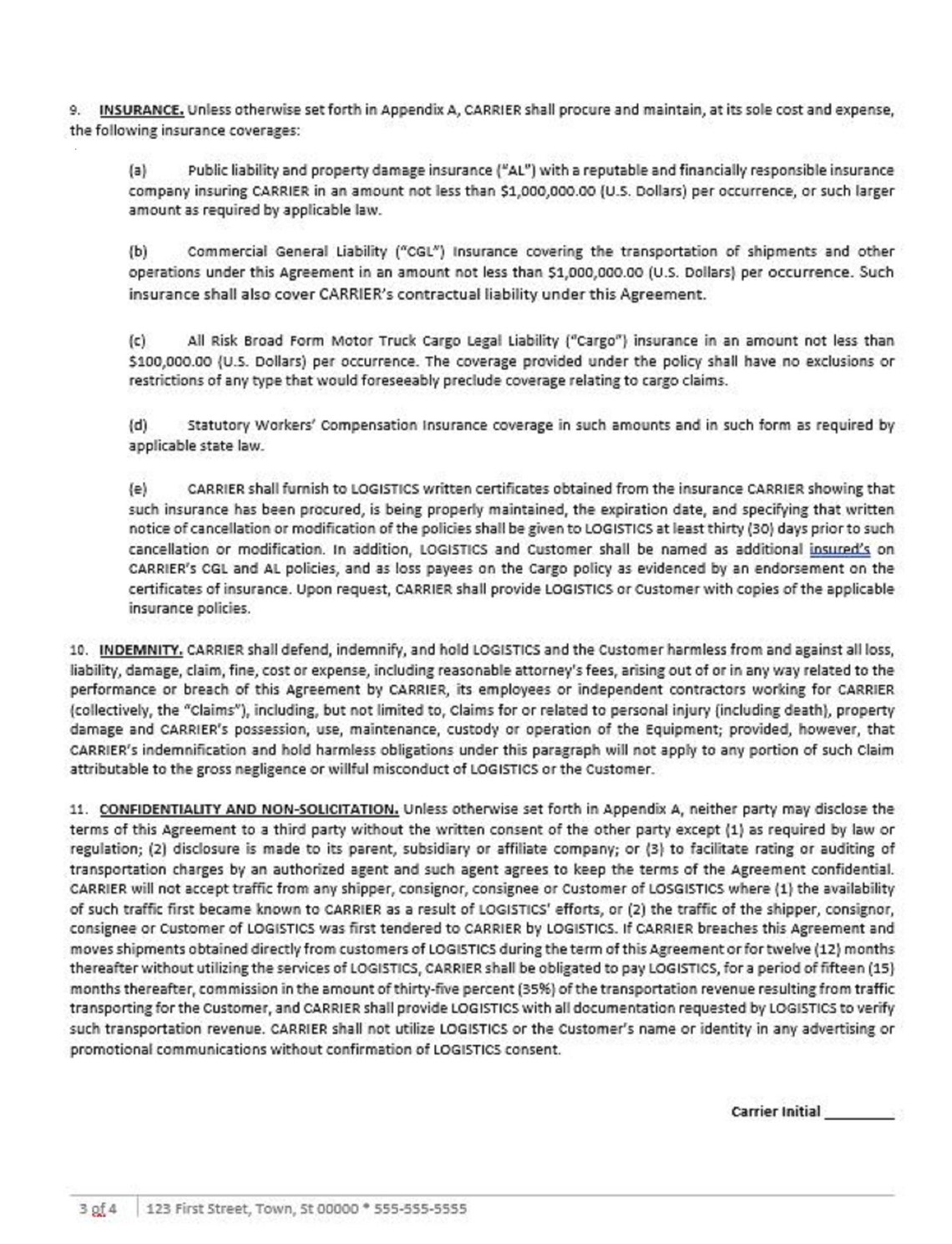 Simple Carrier/broker ︱agreement ︱instant Download ︱template ︱microsoft ...