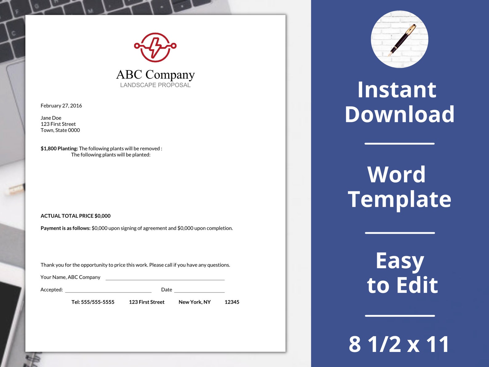 Lawn Care Proposal ︱ Landscaping ︱template ︱ Bid ︱agreement ︱ - Etsy