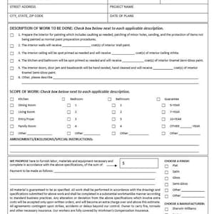 Interior Painting Proposal, Estimate, Word Format - Etsy