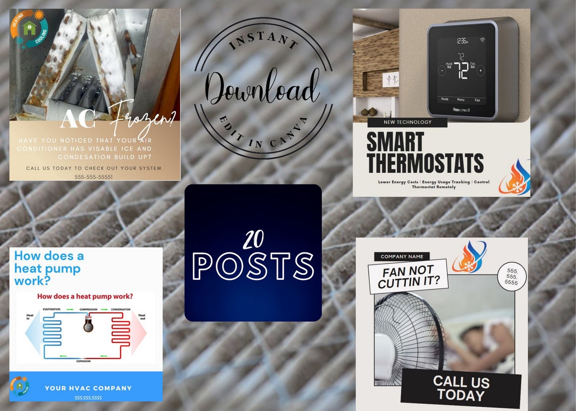 HVAC Social Media Posts for Facebook & Instagram | Etsy