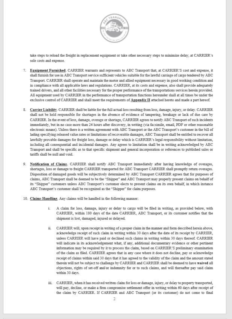 Carrier Agreement Package ︱ Broker Template ︱carrier Agreement ︱ Setup ...