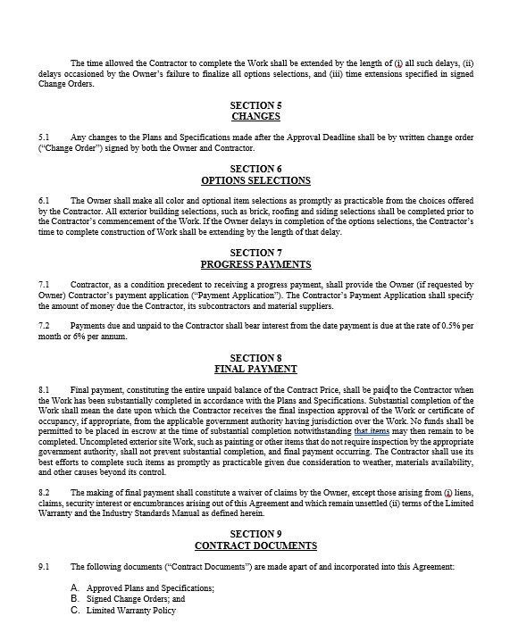 House Remodeling Contract Template Construction Contractor proposal BID ...