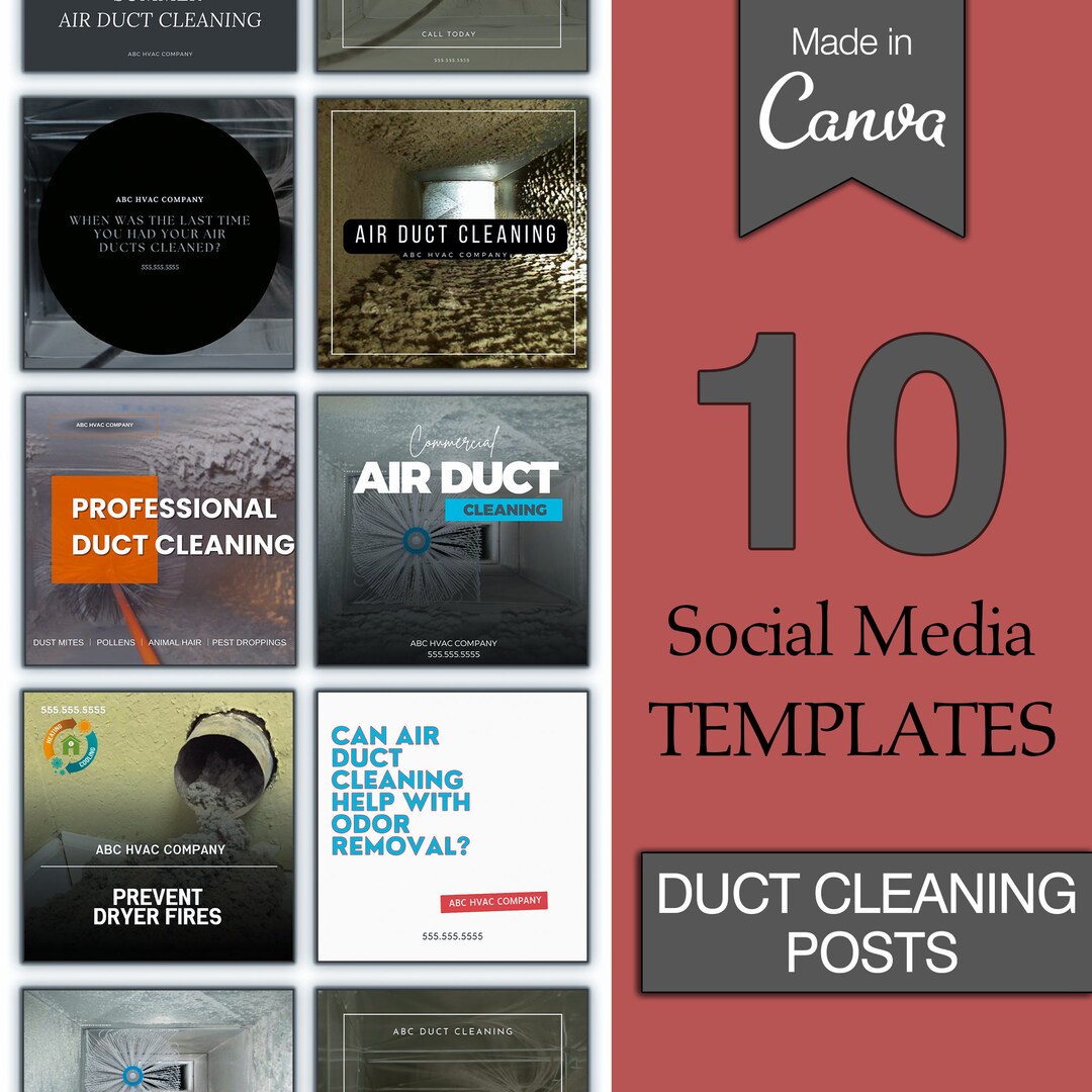 Duct Cleaning Posts ︱instant Download ︱customizable in Canva ︱air Ducts ...