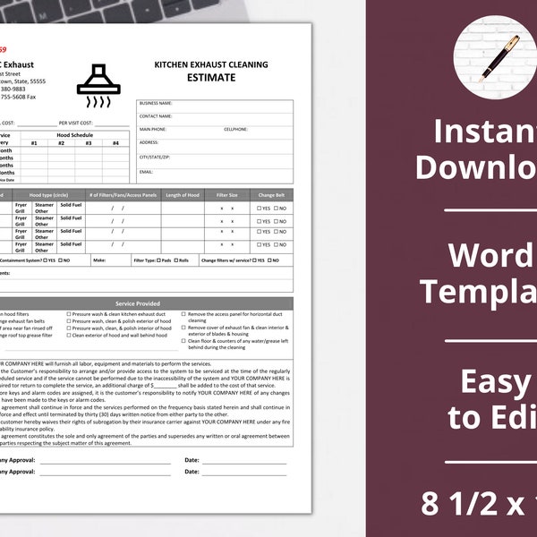 Gutter repair Installation Template Invoice Estimate - Etsy