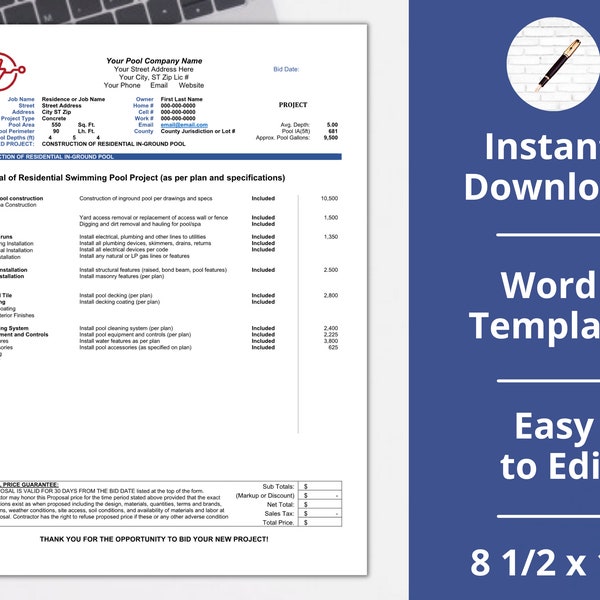 Swimming Pool Plans - Etsy