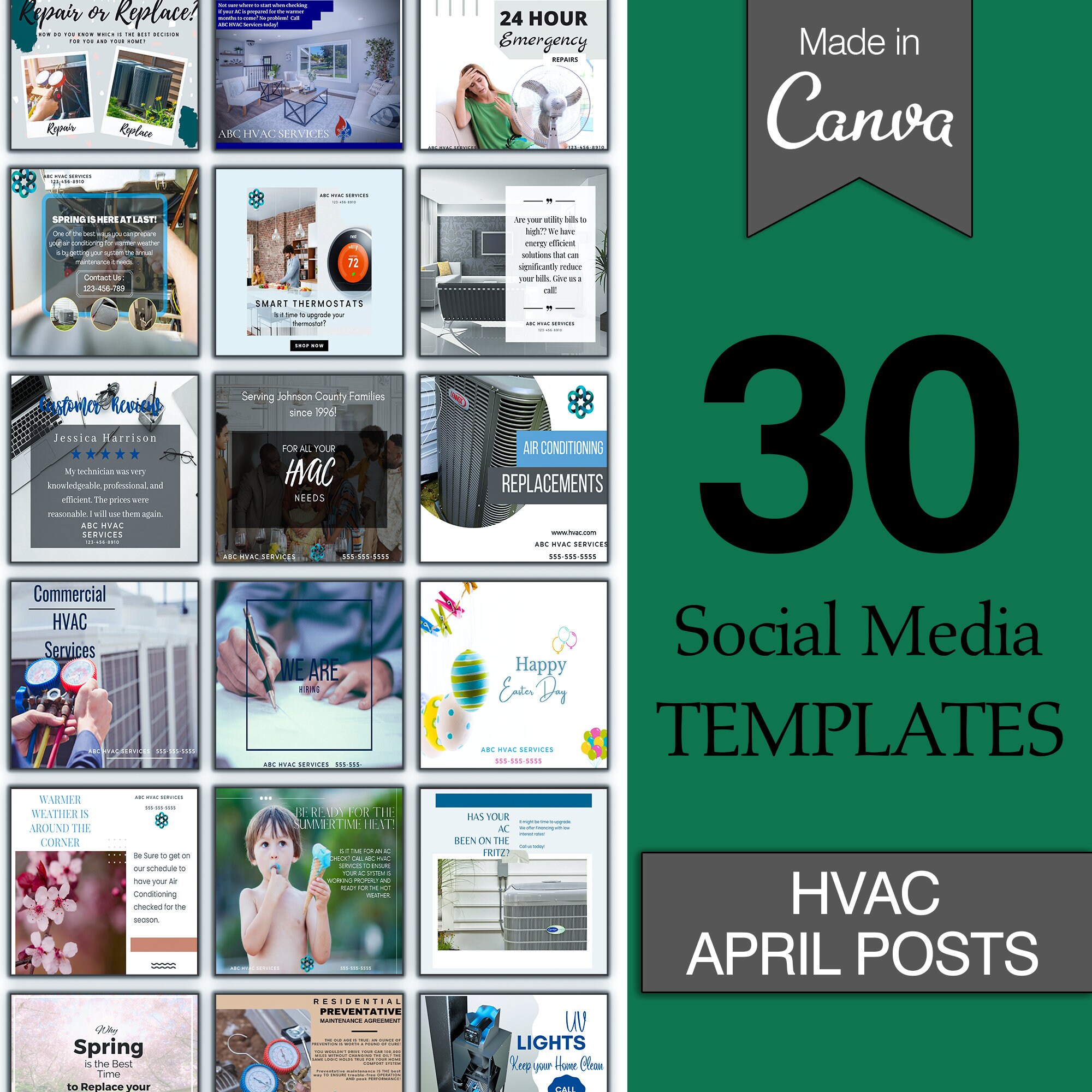 HVAC ︱april Social Media Posts ︱heating & Cooling ︱company ︱mechanical ...