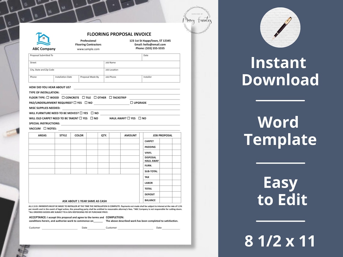 Flooring Proposal ︱carpet Estimate ︱contract ︱agreement ︱installation ...