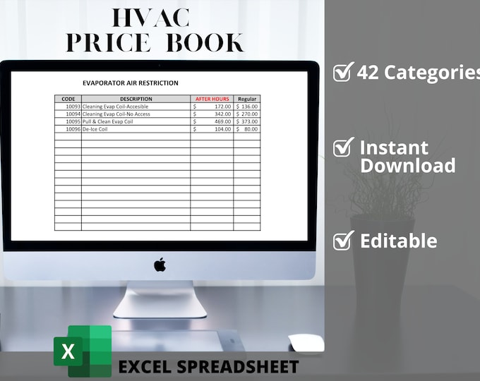 HVAC SPEC SHEET Ducts measuring template heating Cooling - Etsy Canada