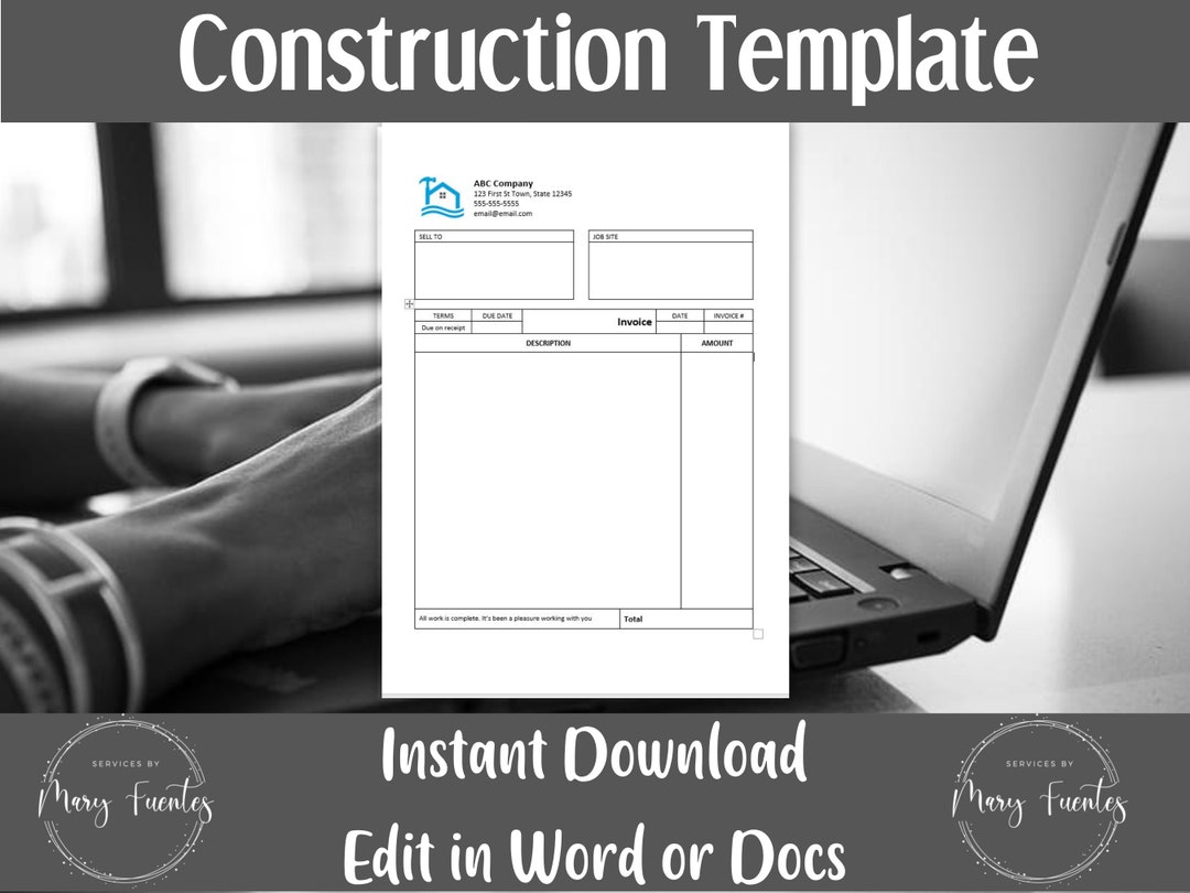 Construction Contract︱ Handyman ︱ Template ︱ Contractor ︱receipt ...